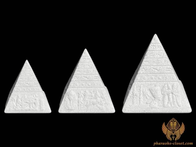 Unique Alabaster Egyptian Pyramid Set Decorated With Pharaonic ...