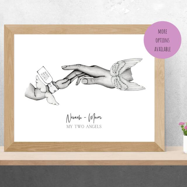 Angel Print, Mother & Child, Baby Mummy Mom Baby, Nana Angel Wings by ...