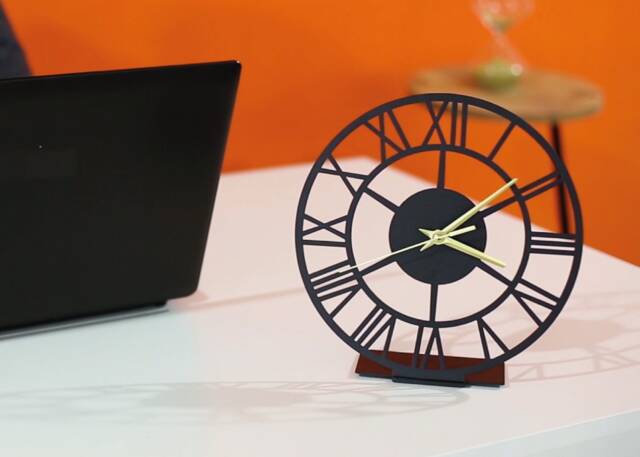 Handmade Metal Desktop Clock Modern Roman Numeral Tabletop Decor by ...