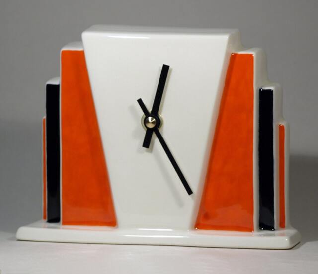 Echo Of Deco British Art Pottery Inspired Miami Beach Mantel Clock by ...