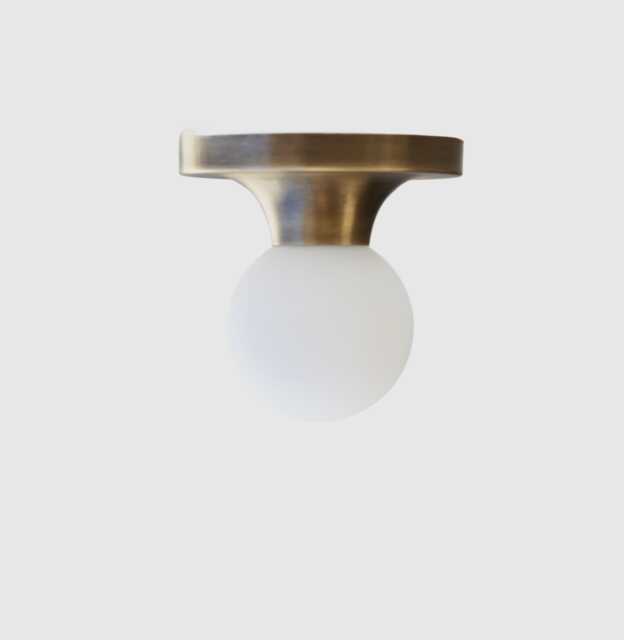 Glass Globe Flush Mount Ceiling Light Fixture - Mid Century Modern ...