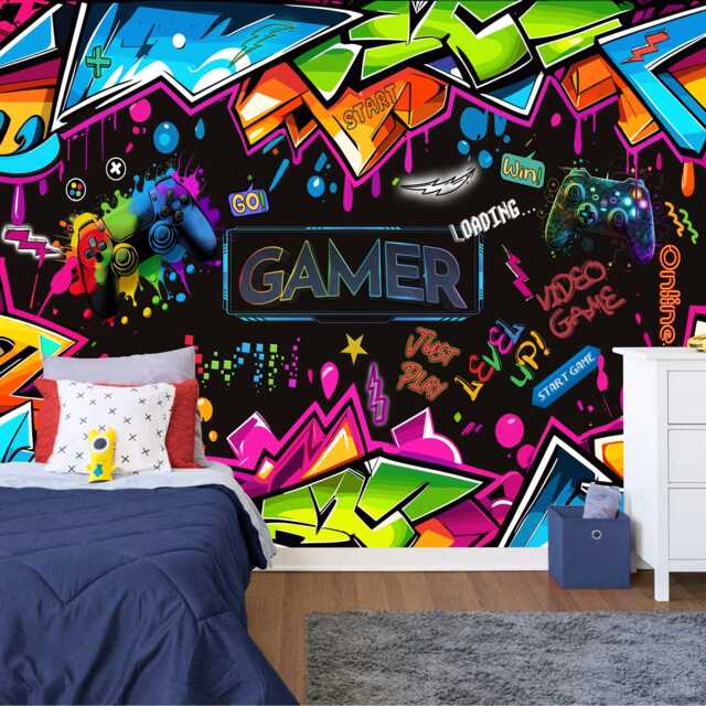 Graffiti Theme Gaming Room, Custom Art, Personalized Name Decal Sticker ...