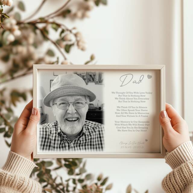 Dad Remembrance Photo Frame, Gift & Memorial Frame For Dad. Dad, in ...