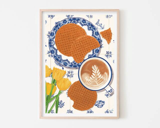 Amsterdam Poster, Delft Tiles, Dutch Food Netherlands Kitchen Wall ...