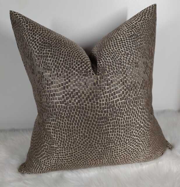 Art Mosaic Bronze & Gold Luxury Cushion Cover Glamorous Fabric, Modern ...