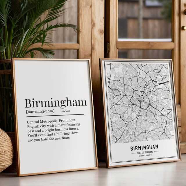 Birmingham Definition Print Set, Map Prints, Brum Prints by Etsy ...