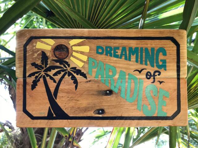 Hand Painted Tropical Wooden Sign - Wall Art by Etsy | ufurnish.com