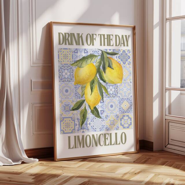 Limoncello Kitchen Print Quirky Lemon Wall Art by Etsy | ufurnish.com