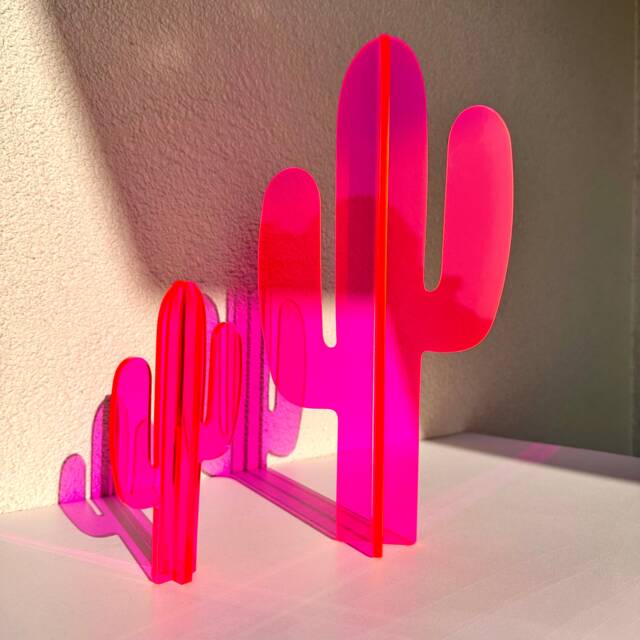 Neon Acrylic Cactus - Fluorescent Acrylic, Pink Cactus, Art, Cute ...