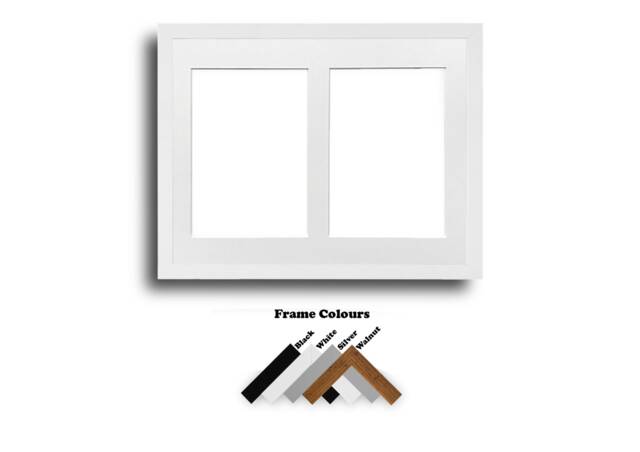 White Mdf Multi Aperture Photo Frame Landscape Portrait Oval Mount by ...