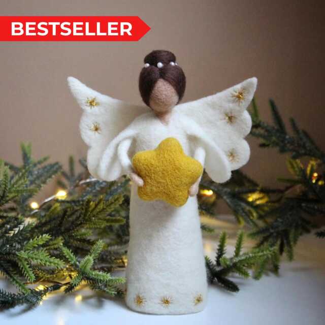 Unique Needle Felted Family Guardian Angel Tree Topper - Christmas ...