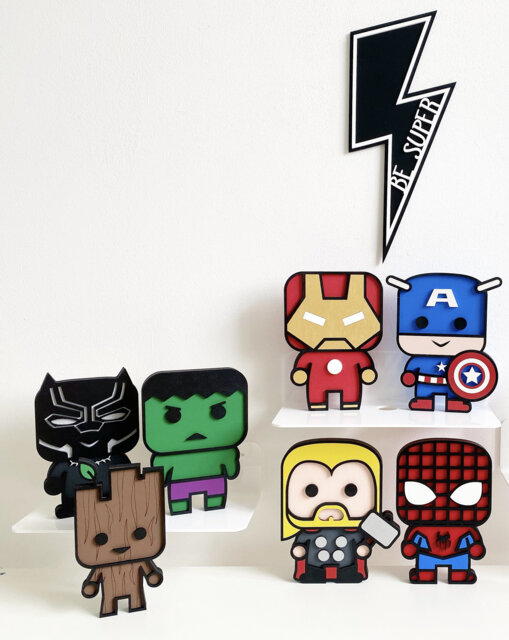 Wooden Superhero Inspired Characters/Ornaments Boys Girls Bedroom Room ...