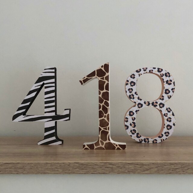 Safari Wooden Numbers - Theme Decorations Wild Birthday Number Jungle ...