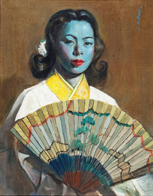 03 The Fan By Cecil Beall - 1 Of 4 Tretchikoff Era - Vintage Art Print ...