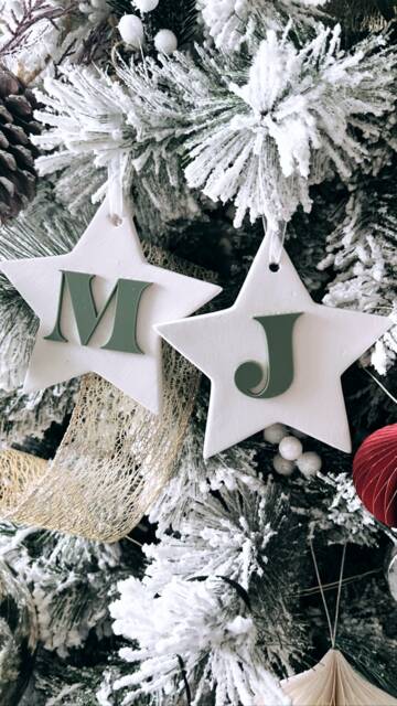 Custom Initial Tree Decorations, Tree Bauble With Initials ...