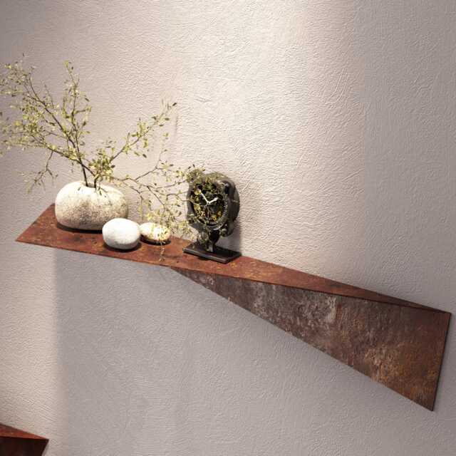 Metal Wall Floating Shelf Unique Shelves Geometric Wandregal Mounted ...