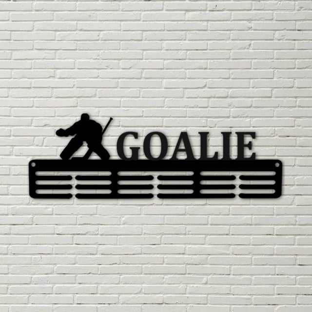 Customized Hockey Goalie Sport Medal Hanger Metal Sign - 12 Rungs For ...