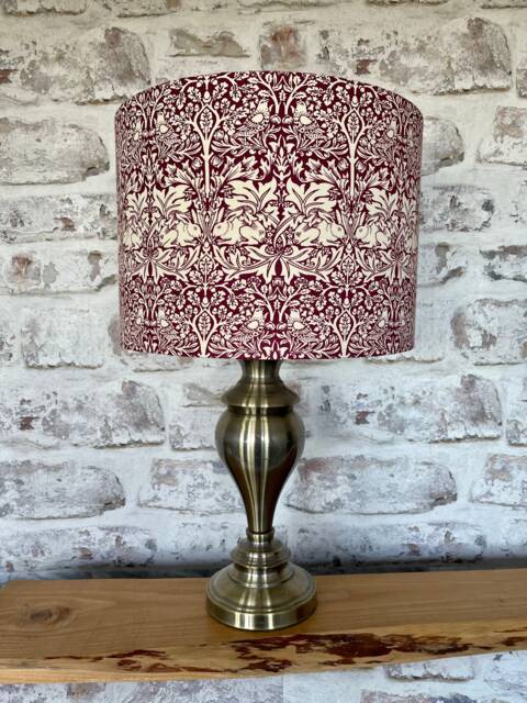 William Morris Brer Rabbit in Red Lampshades By Berry & Grouse - Drum ...