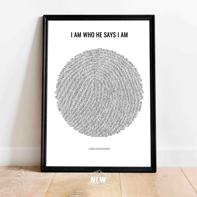 Christian Thumbprint Art Print, Bible Verses On Identity, Scripture ...