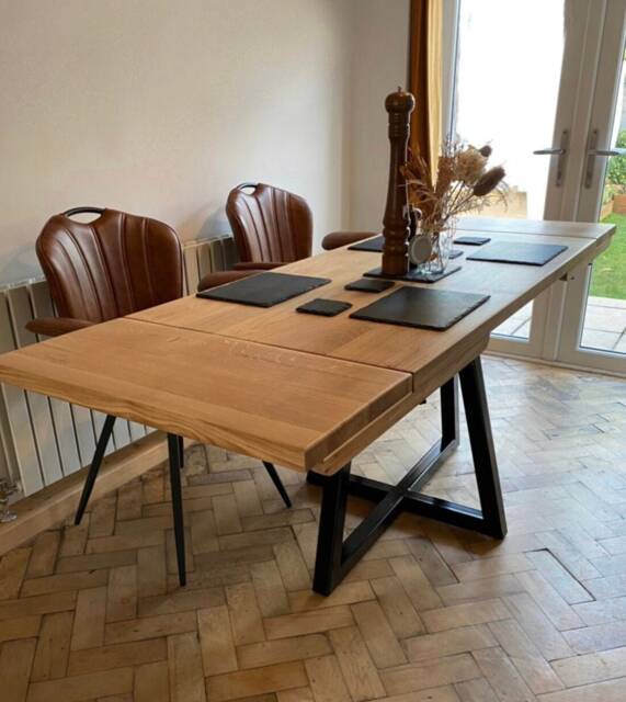 Bespoke Extendable Solid Wood Rectangular Pedestal Dining Table ...