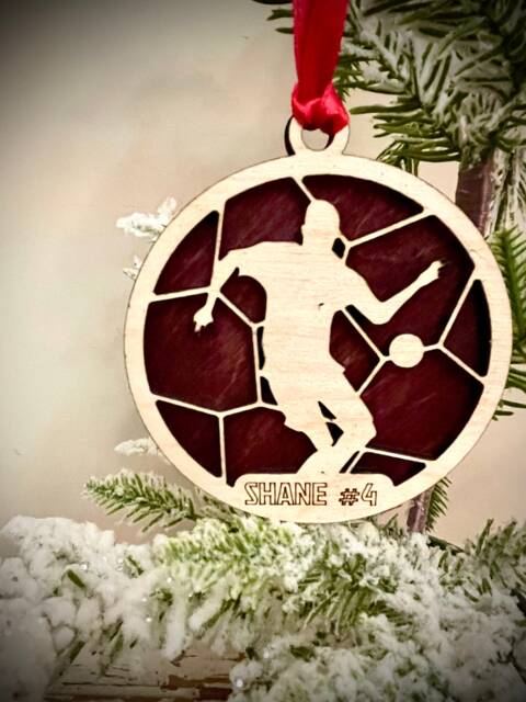 Soccer Player 2-Layer Personalized Laser Cut Wood Christmas Ornament ...