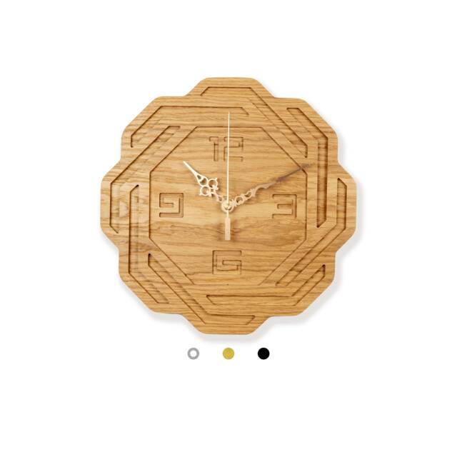 Original Shape Wood Clock, Natural Oak Wooden Wall Clock Made Of Solid ...