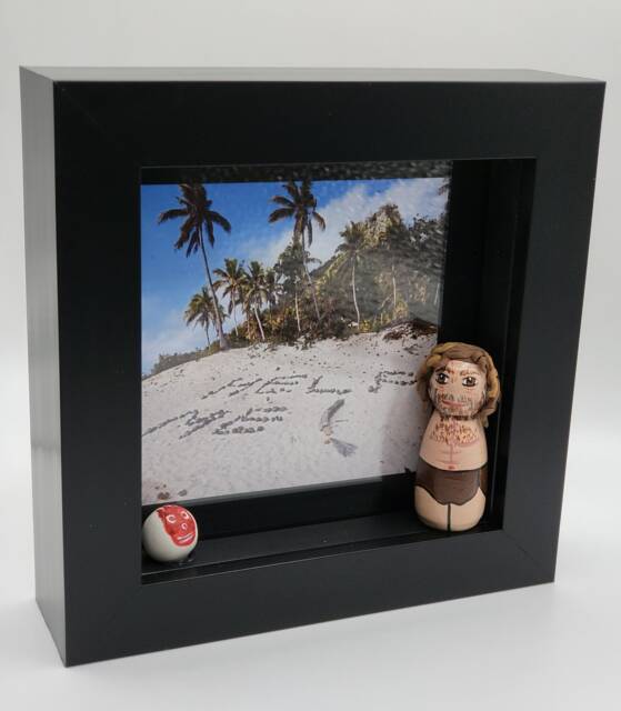 Castaway Inspired Mini Peg Doll Picture Box Frame, Wilson, Handmade ...
