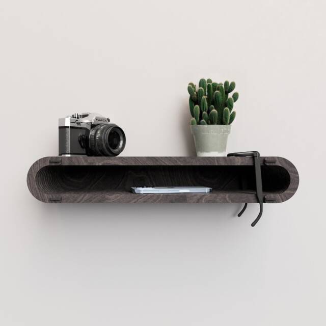 Wooden Floating Shelf Wall Mounted Modern Minimalist With Rounded Edges ...