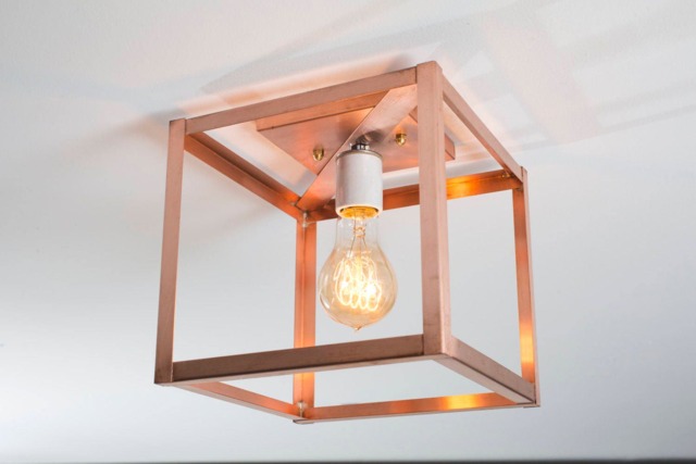 Copper Ceiling Light - Flush Mount Industrial Modern Lighting Entry ...