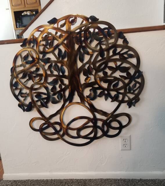 Rustic Metal Wall Decor Large Tree Of Life Metal Art Patina Tree, Patio ...