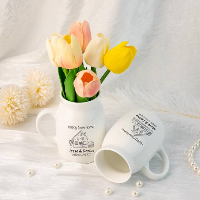 New Home Gift, Personalized Flower Vase, Ceramic Vase For Occasion ...