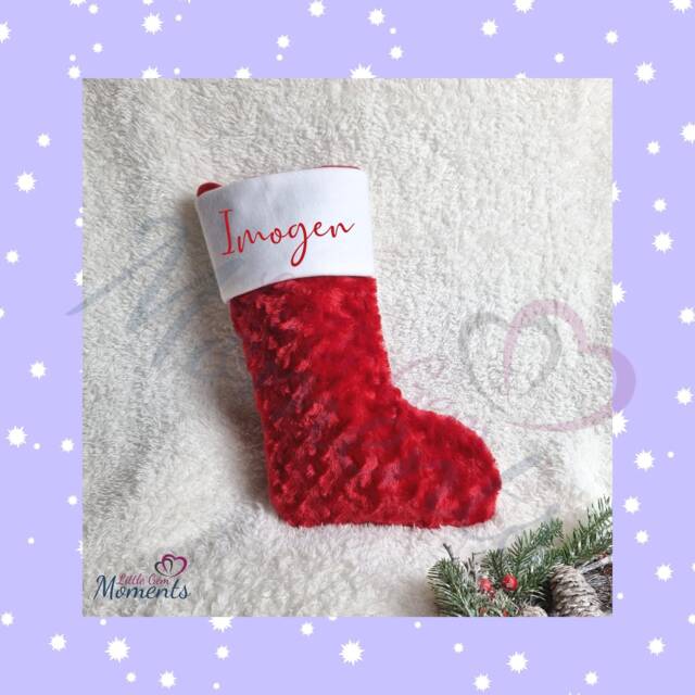 Personalised Luxury Plush Red Christmas Stocking. Fluffy Matching Xmas ...