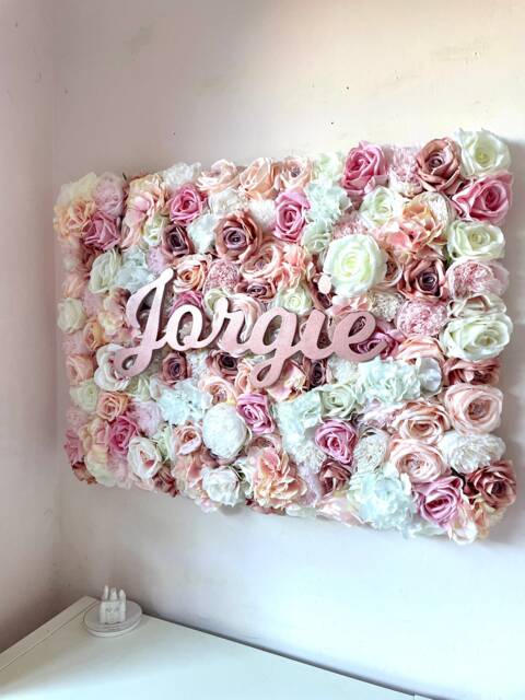 Personalised Flower Wall, Floral Name Sign, Backdrop, Wedding Decor ...