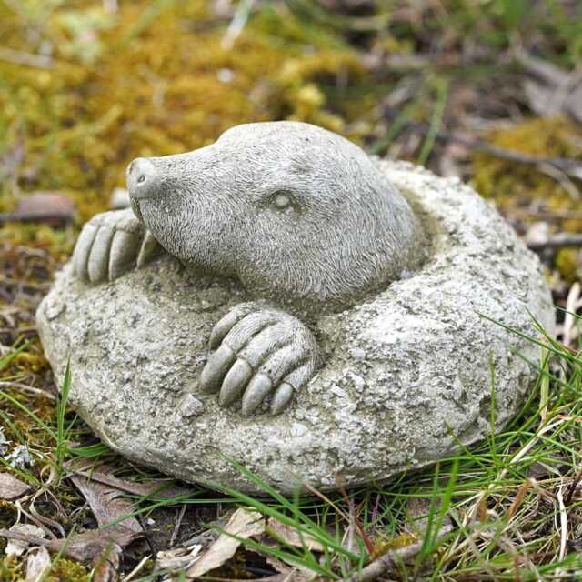 Peeping Mole Stone Garden Statue - Outdoor Animal Sculpture Decoration ...