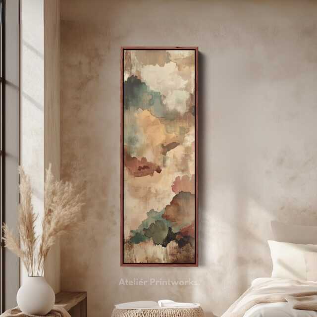 Earthy Textures Wall Art Long Narrow Vertical Large Canvas Decor, Work ...