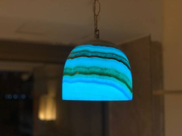 Blue Alabaster Hanging Lamp - Pendant Light Onyx Unique by Etsy ...