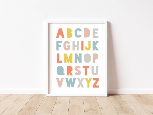 Pastel Alphabet Print - Modern Nursery Wall Art by Etsy | ufurnish.com
