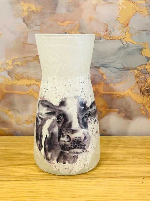 Handmade Dairy Cow Glass Vase, Glitter Varnish by Etsy | ufurnish.com