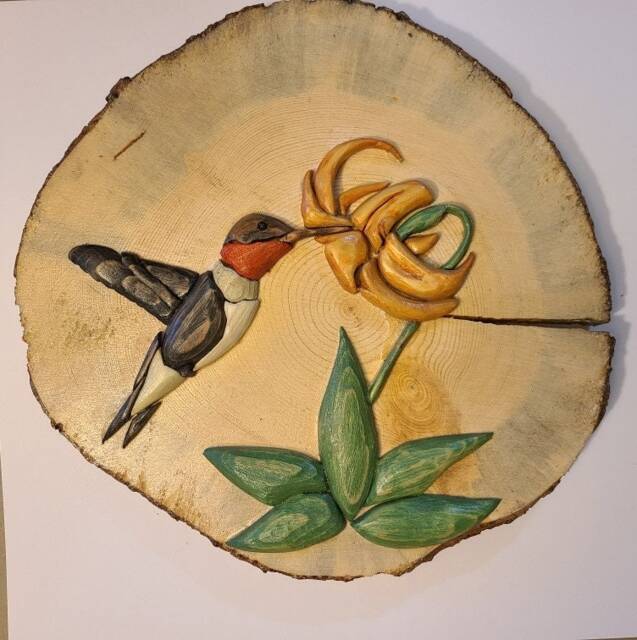 Hummingbird Itarsia Woodart - Intarsia Wood Woodwork Woodart by Etsy ...