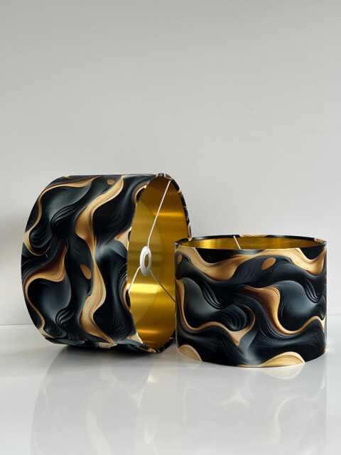 Luxury Velvet Lamp Shade Abstract Grey Gold Wave Pattern by Etsy ...