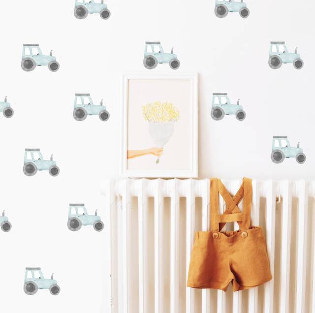 Tractor Wall Stickers X 18 - Decals Tractor Paper Print Nursery Decor ...