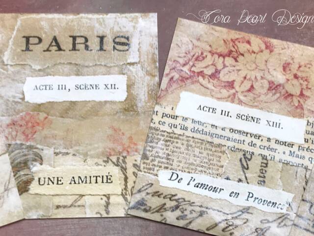 4 French Baroque Collage Prints , Canvas Postcard Set Neutral ...