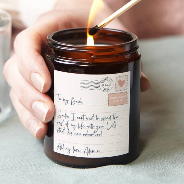 Personalised Love Letter Wedding Candle Gift For Bride by Etsy ...