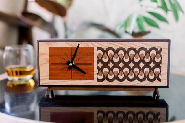 Retro Midmod Clock, Atomic Pattern, Mid Century Design Mcm Decor by ...