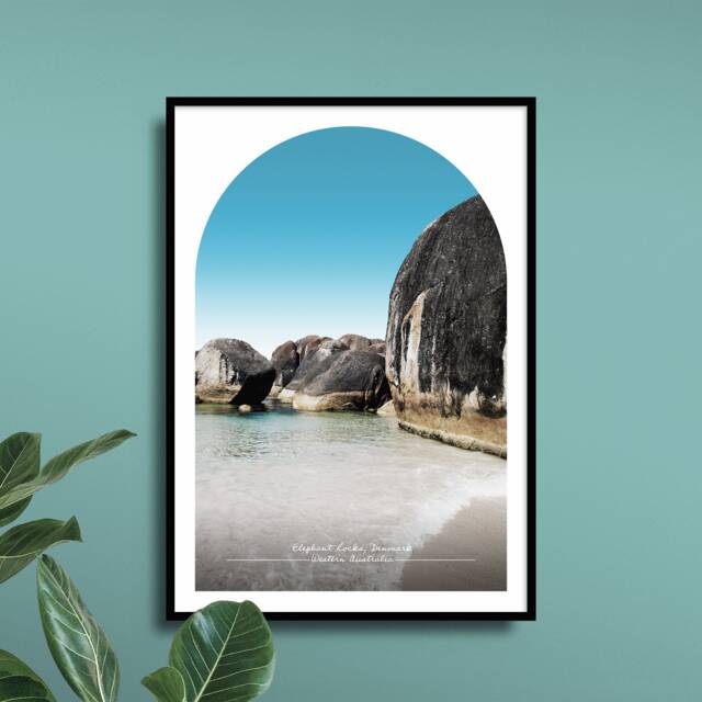 Elephant Rocks Denmark Travel Poster, Western Australia, Minang Country ...
