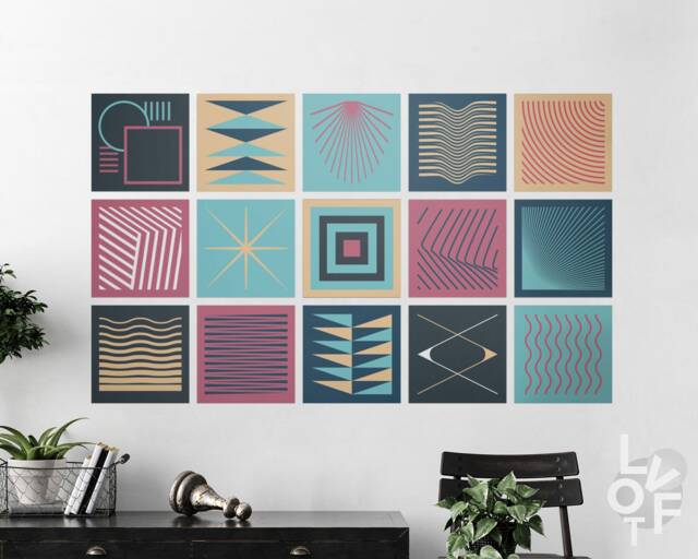 Shine & Waves Vinyl Set Removable Sticker, Blue Wall Decal, Pink Room ...
