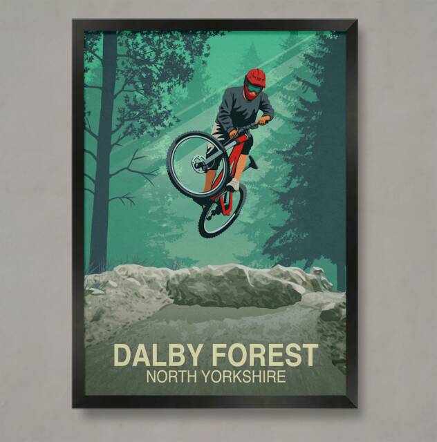 Dalby Forest Mountain Bike Art Print North Yorkshire Mtb Poster by Etsy ...