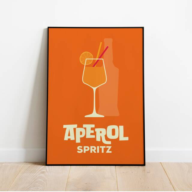Aperol Spritz Cocktail Print Retro Mid-Century Bar Art by Etsy ...