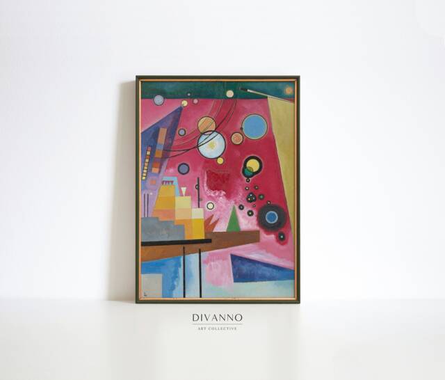 Kandinsky Heavy Red Abstract Art Print, Geometric Contemporary Wall Art ...
