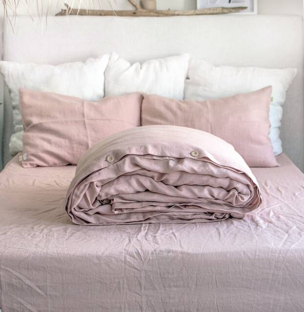 Linen Duvet Cover in Dusty Rose. King, Queen, Twin, Full, Double ...